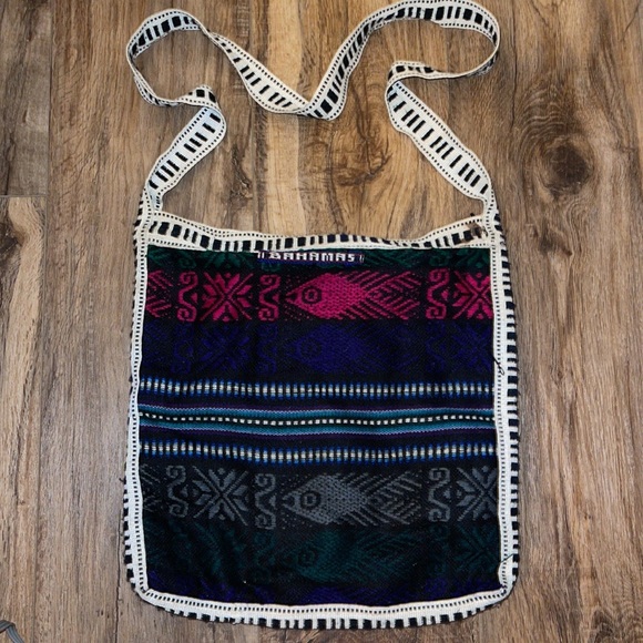 Bags | Vintage Bahamas Boiled Wool Aztec Large Crossbody | Poshmark
